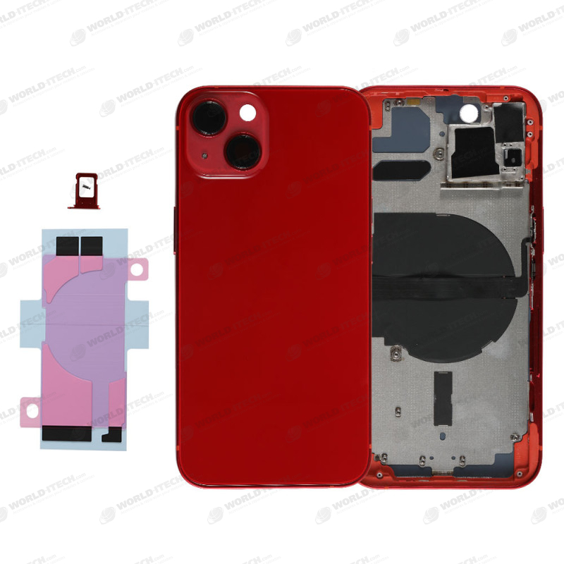 Chassis nu avec vitre arrière Rouge iPhone 13 - Kit Outils Offert